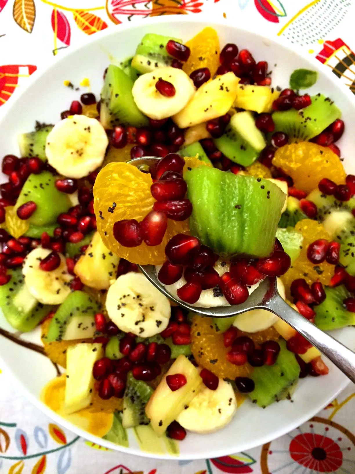 Fruit Medley with Pomegranate Seeds → Hungryrecipe